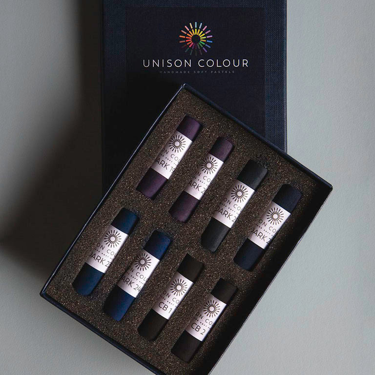 Ensemble de Pastels - "MIDNIGHT 8 Small Stick Soft Pastel" - Unison Co